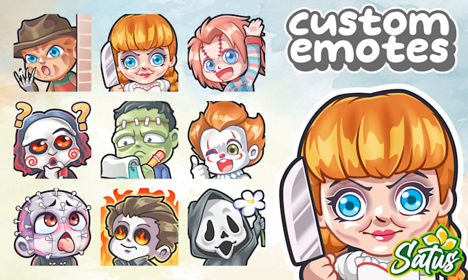 Create unique twitch emotes by Satusart | Fiverr