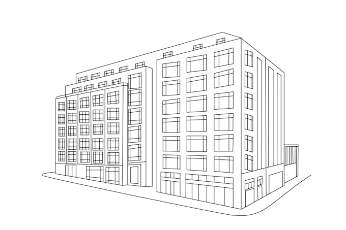 Draw a detailed building line art, ancient, architecture etc by Arafat_nibir | Fiverr