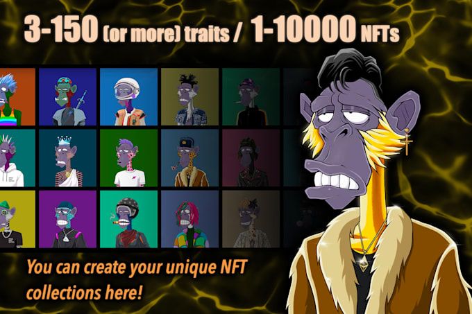 Do an amazing nft collection with 1, 2k, 10k nfts by Alyona_nfts | Fiverr