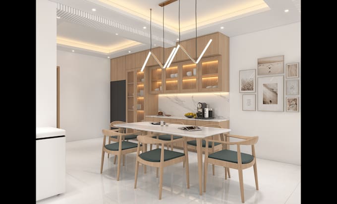 Design kitchen interior realistic 3d model rendering cabinetry 2d floor plans by Farzana_lopa ...