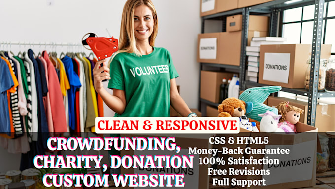 Build crowdfunding, charity fundraising nonprofit donation website ...