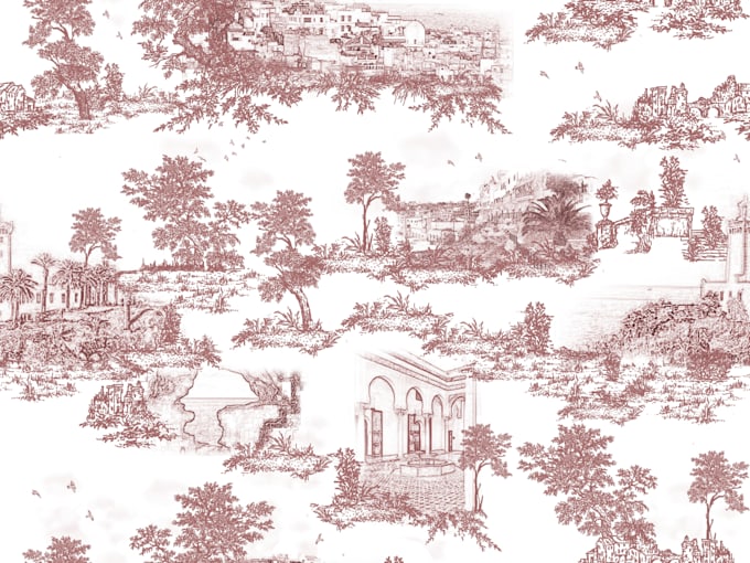 Create customize and traditional toile pattern by Designing_box1 | Fiverr
