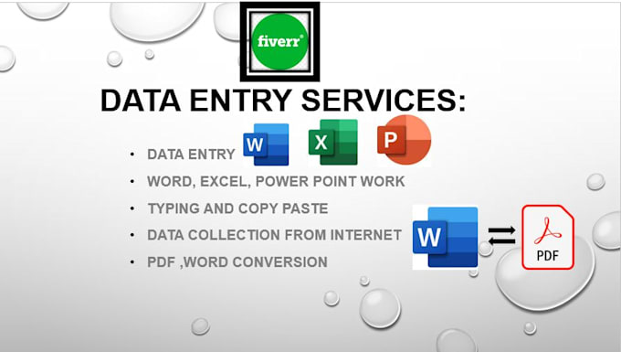 Do data entry and pdf conversion by Eshalzafarmalik | Fiverr