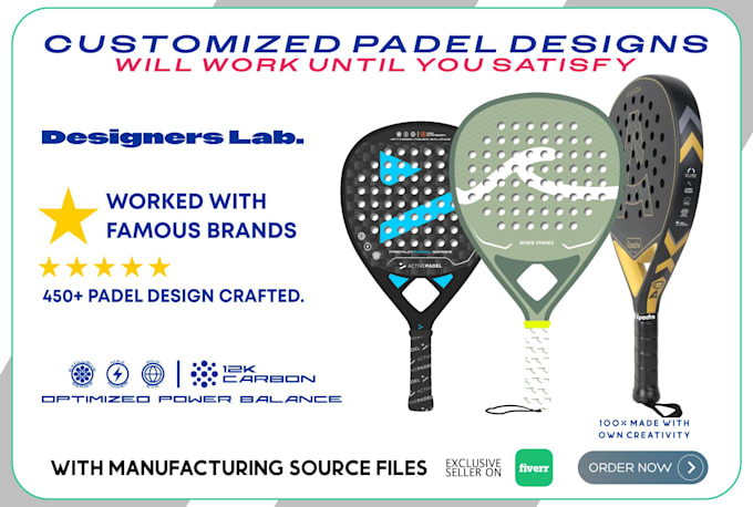 Do premium padel racket and pickleball design by Designerslab0 | Fiverr