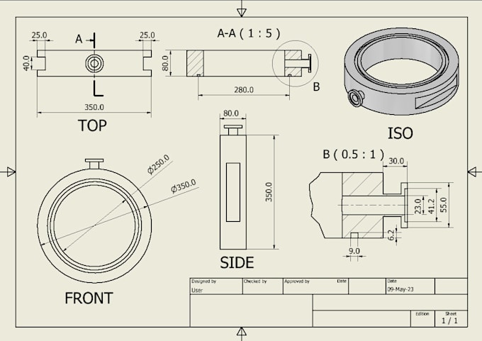 Do 2d technical drawing, engineering drawing, mechanical drawing, cad ...