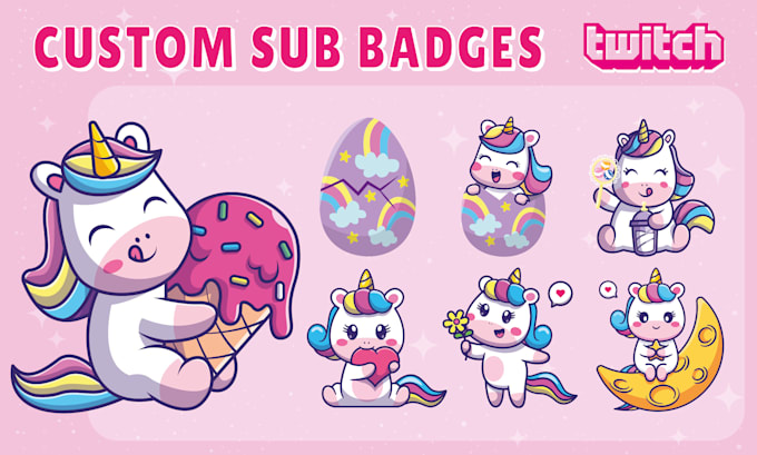 Create amazing custom sub badges for twitch by Kitsune_arts | Fiverr