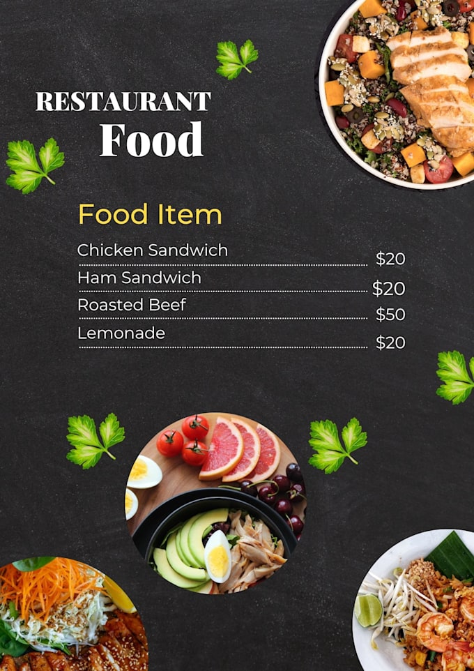 Design attractive food menu , restaurant menu and price list by Moiz_menu | Fiverr