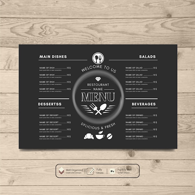 Design your chalkboard food menu within 6 hours by Rakibulhasan_gd | Fiverr