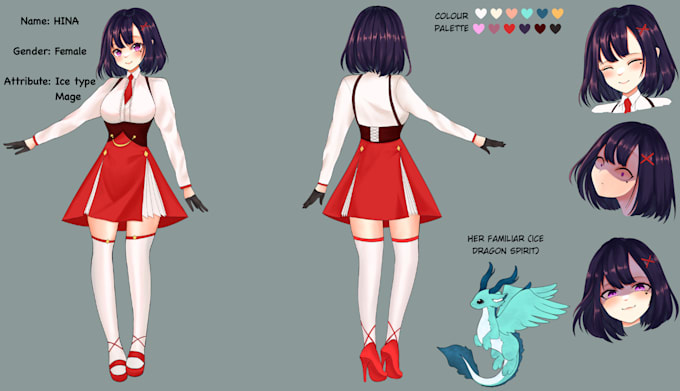 Draw chibi and reference sheet of your character by Ananna_illust | Fiverr