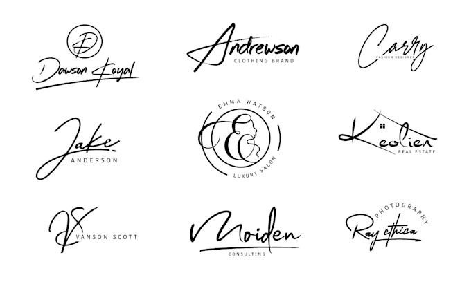 Do handwritten, calligraphy signature, scripted, cursive logo by Nahida ...