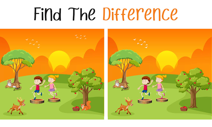 Draw spot the difference printable for your kid by Designer19997 | Fiverr