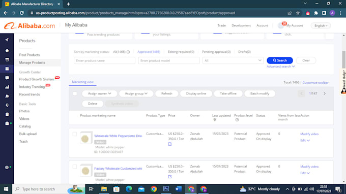 Do product listing postings on alibaba post ads b2b list by ...