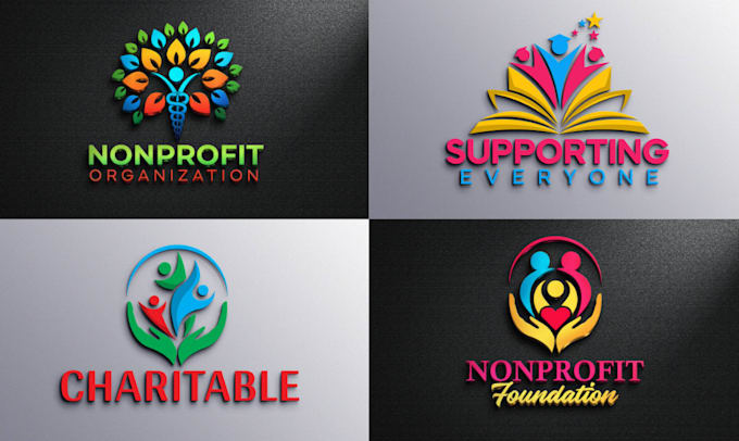 Create drawing cool non profit logo with text with any file by Dorothy ...
