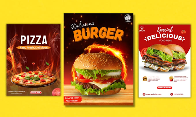 Design eye catchy food posters flyers and restaurant menu for you by ...