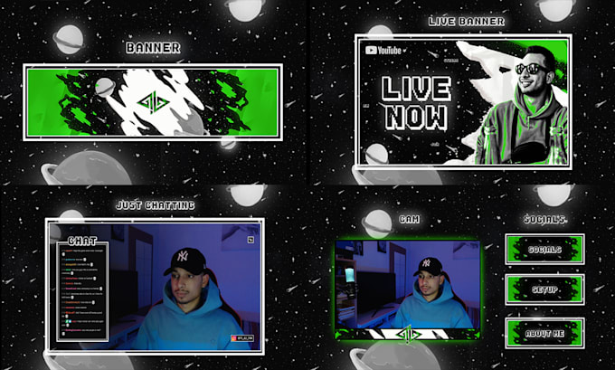 Design unique twitch stream overlay package, logo, banner by Oussema ...