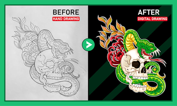 Convert hand drawing into digital vector art illustration by Stephen70 ...