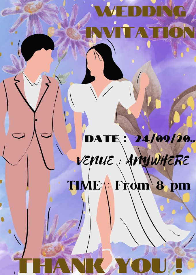 Make decent aesthetic beautiful and custom invitation card by Aditii ...