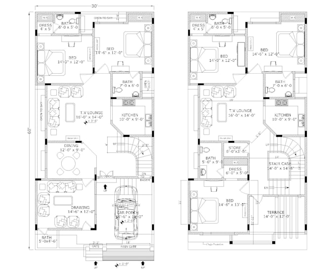 Create architecture floor plans, elevations, structural framing by Kkhadeejah1 | Fiverr