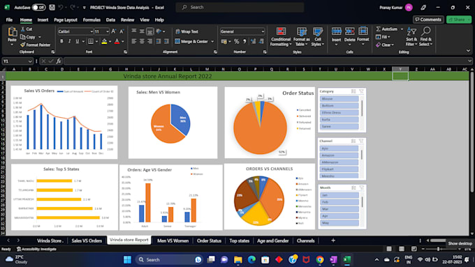 Create interactive excel dashboards and reports by Pragna_israel | Fiverr