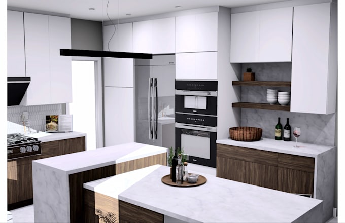 Create 3d renderings for your 2d kitchen design