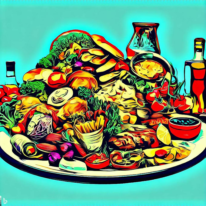 Food pop art of your food by Luckyremote | Fiverr