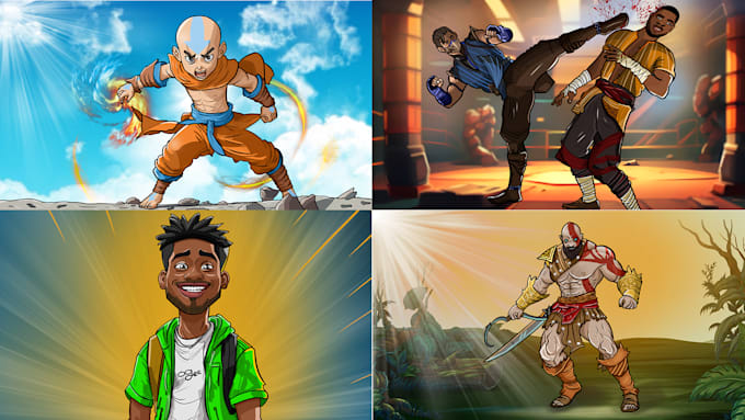 Draw cool cartoon thumbnails by Ogeeera | Fiverr