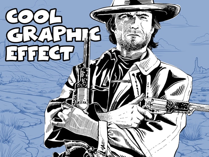 Draw a spectacular character with scenery in graphic style by Liviuail ...