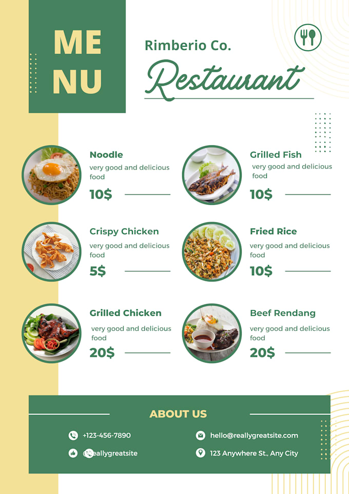 Create food menu for your restaurant by Ridwan035 | Fiverr