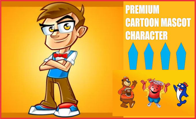 Design caricature mascot logo, modern cartoon character, cartoon ...
