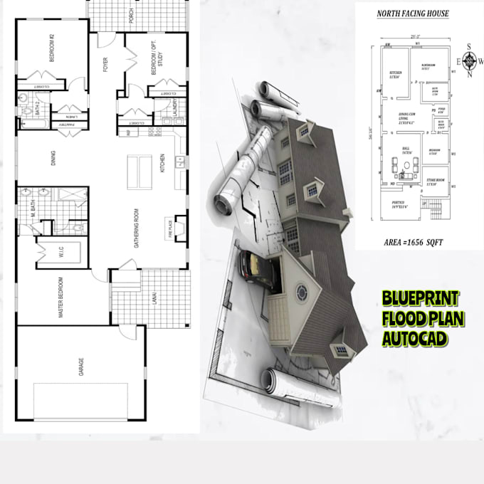 Draw and design any floor plan blueprints using autocad by ...