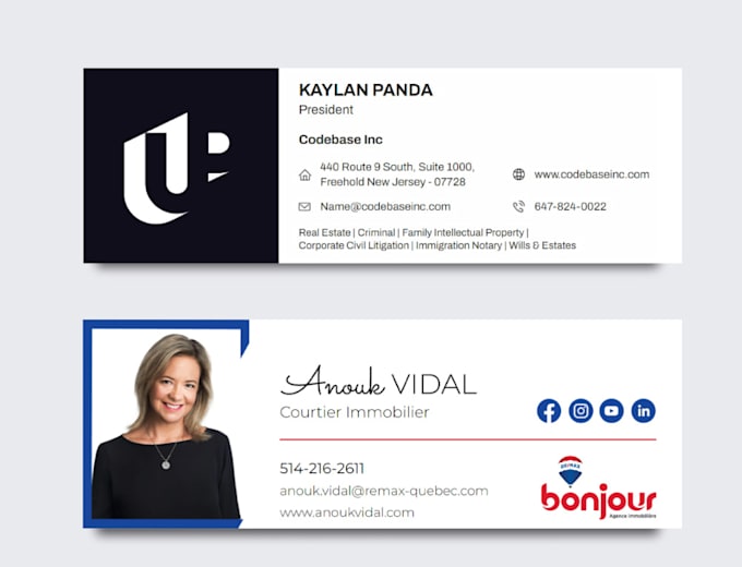 Design modern html email signatures for outlook, gmail by Alirazaabro3 ...