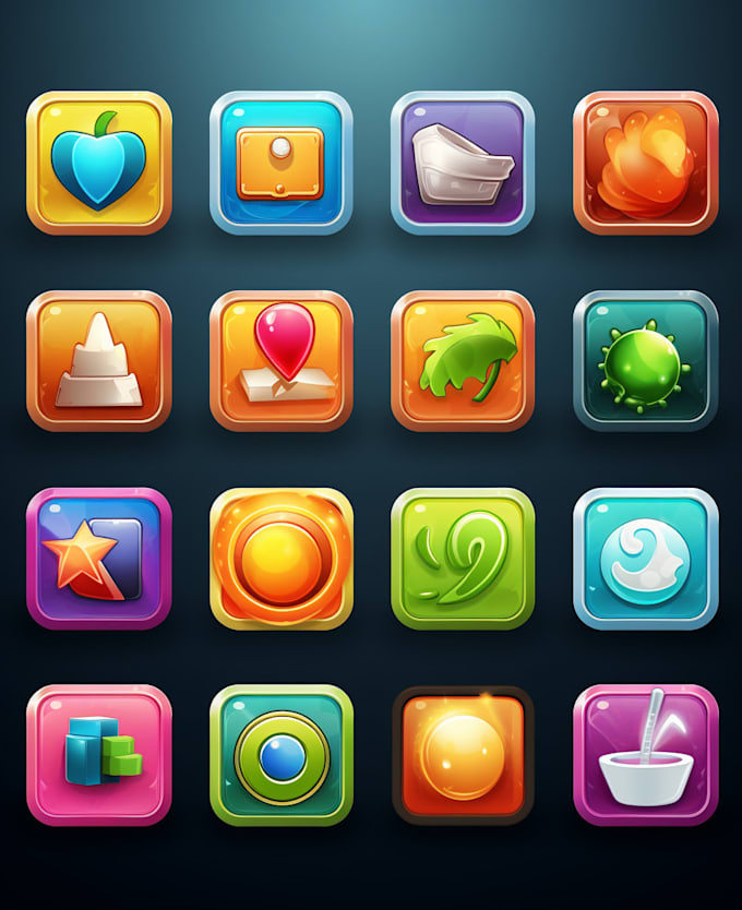 Create quick app icon ideas, different sizes, variations by Pixelbasher ...