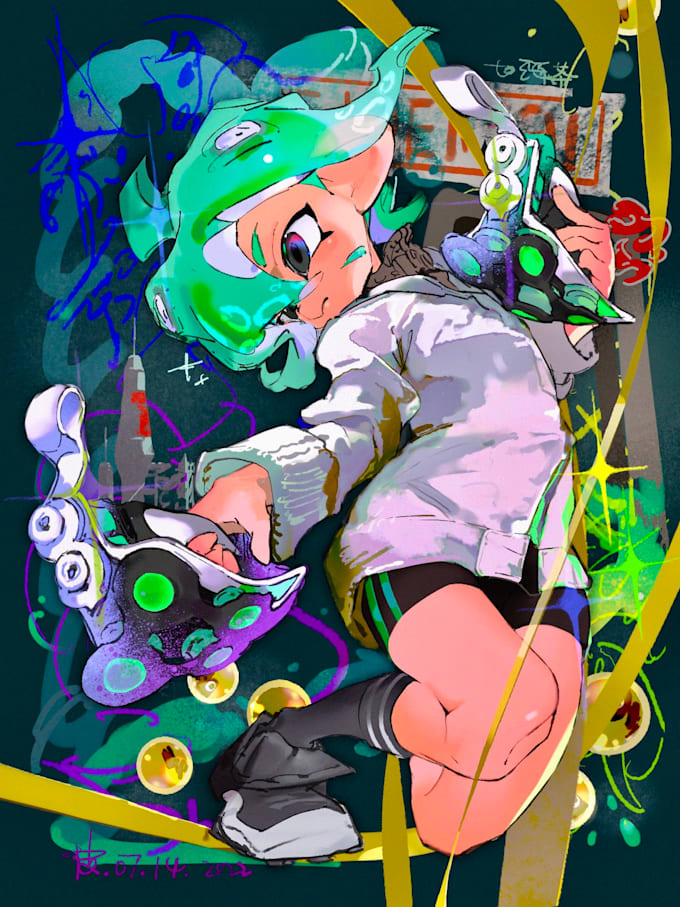 Draw your splatoon charactor by Xiaopi_ | Fiverr