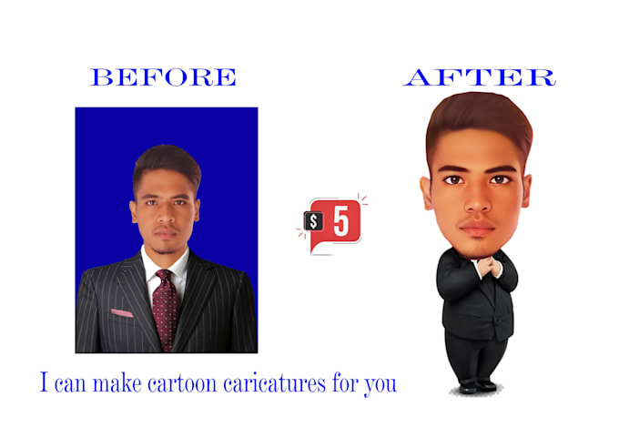 Create custom cartoon caricatures unique and fun by Eiichan | Fiverr