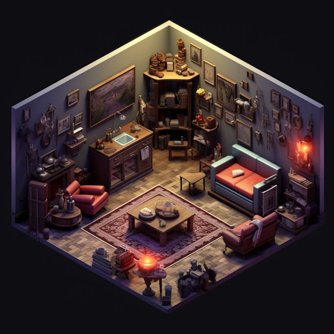 Create chilling isometric horror art by Fethibilici | Fiverr