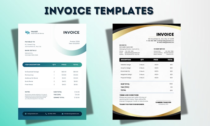 Design xero custom invoice templates by Taskeenhoney4 | Fiverr