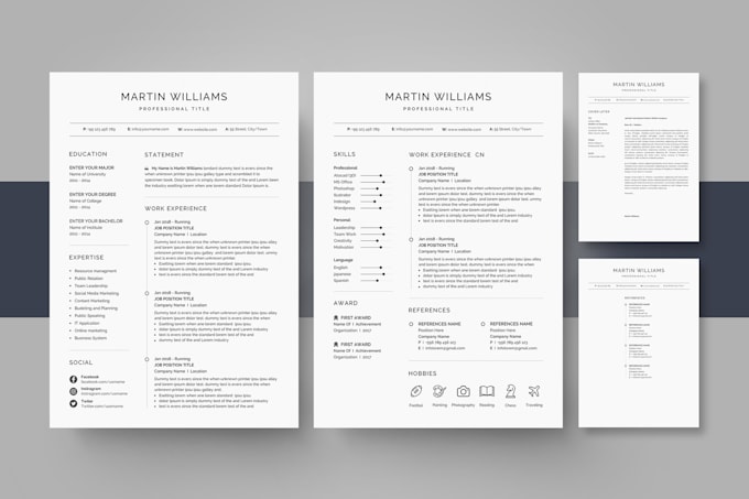 Do edit and update resume, cv, cover letter design in editable format ...