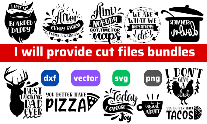 Provide cut files bundles dxf,vector,svg,png by Youcefharizi08 | Fiverr