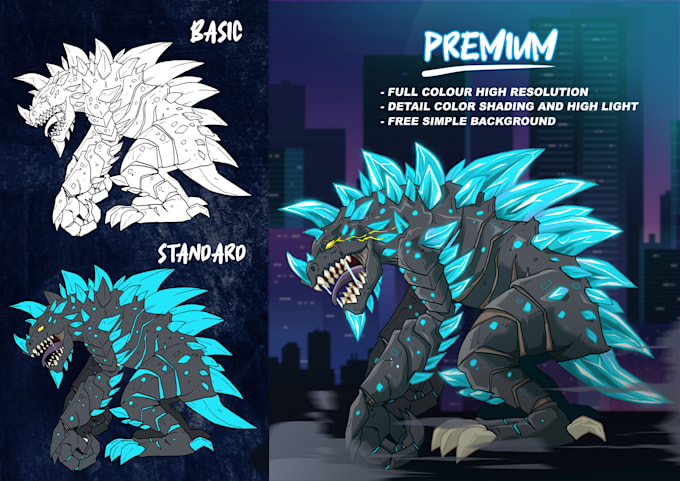 Create amazing monsters illustration by Ainstudio | Fiverr