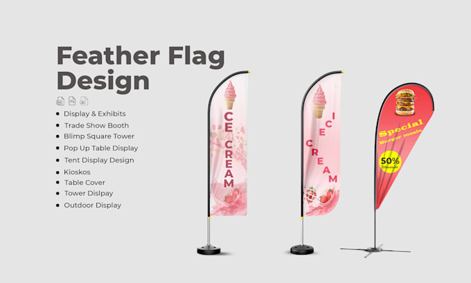 Design event backdrop, trade show booth, roll up banner, feather flag ...