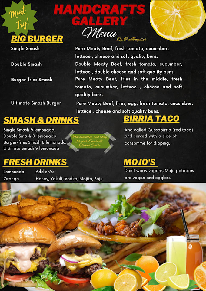 Do unique and modern restaurant menu design by Swatantramanav | Fiverr