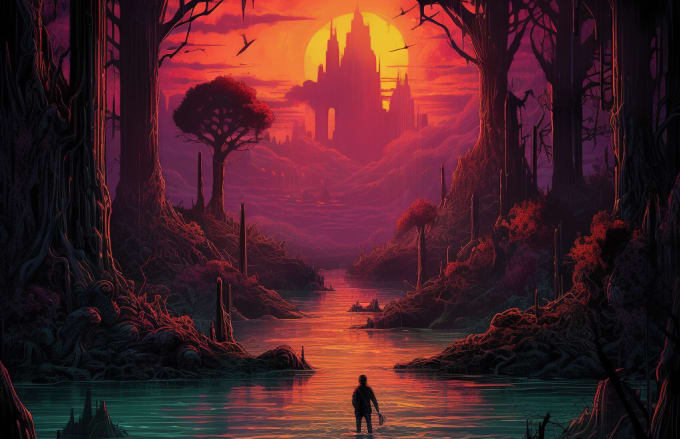 Create unique digital landscape art for fantasy applications by ...