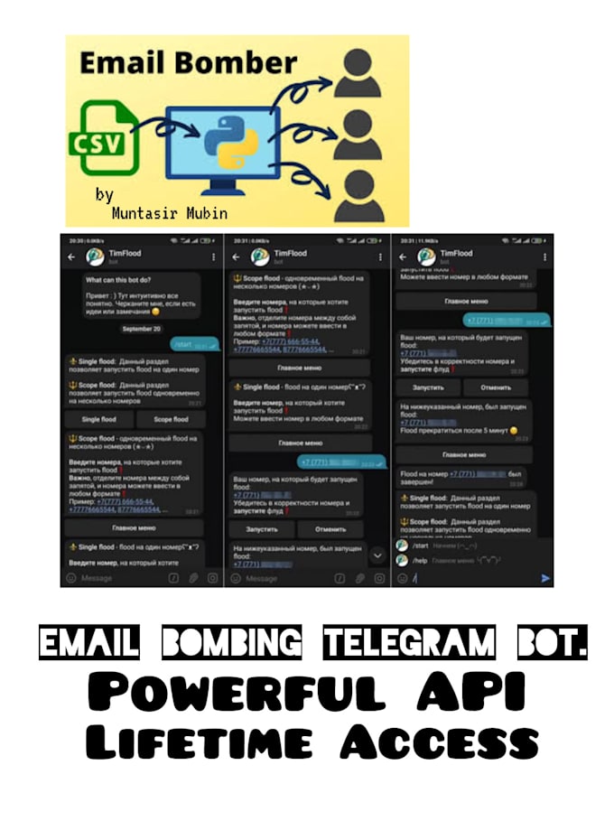 Create you a email bombing telegram bot by Mubin225 | Fiverr
