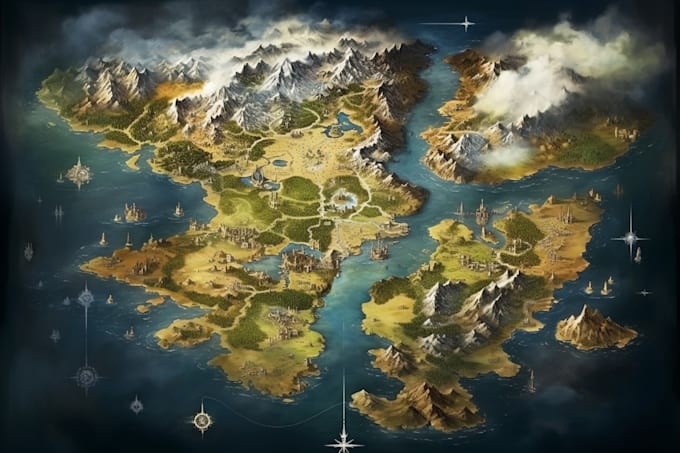 Create your professional fantasy world, regional, city map by ...