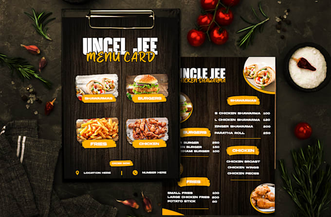 Design creative resturant menu card, menu board, food flyer by ...