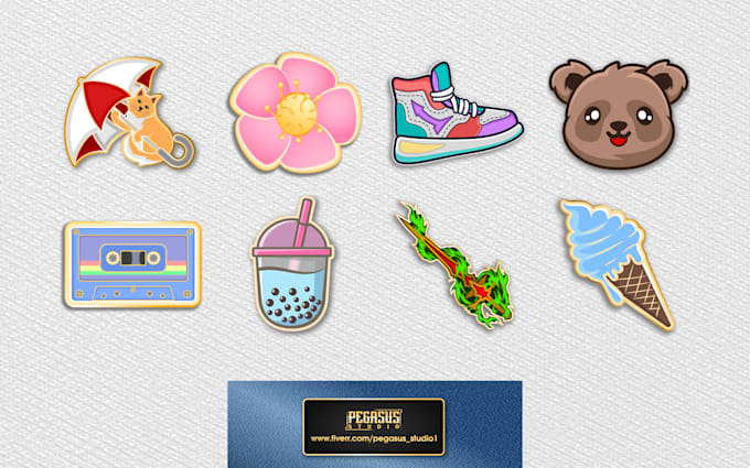Make a vector enamel pin design custom and unique by Pegasus_studio1 ...