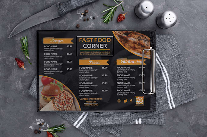 Design amazing restaurant menu, price list, food menu card, food flyer ...