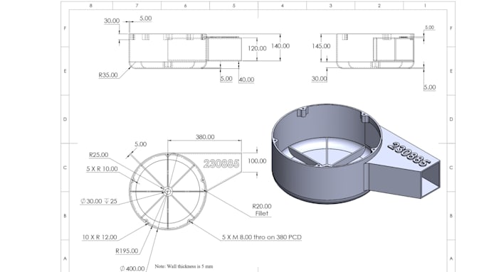 Do 3d and 2d mechanical drawings using solidworks by Cadme_services ...