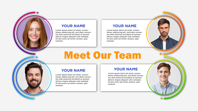 Design eyecatching and modern team member slide for powerpoint or ...