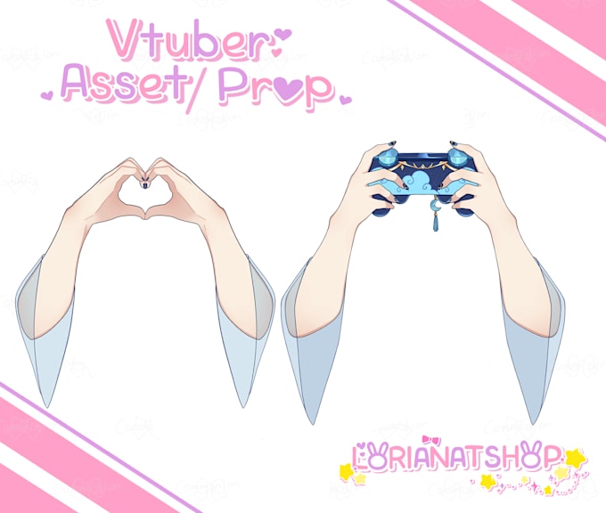 Design unique vtuber hand props or assets less than 4 days by Akinart ...